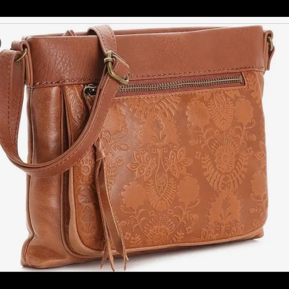 The Sak | Bags | The Sak Tooled Leather Crossbody Bag Brown Floral ...